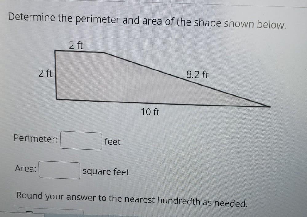 Solved Question 19 Determine the perimeter and area of | Chegg.com