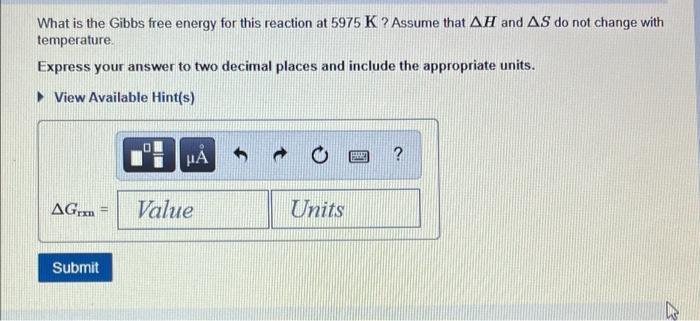 Solved Gibbs free energy (G) is a measure of the spontaneity | Chegg.com