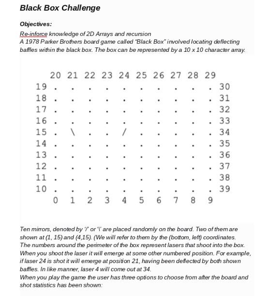 Solved Black Box Challenge Objectives: Re-inforce knowledge | Chegg.com
