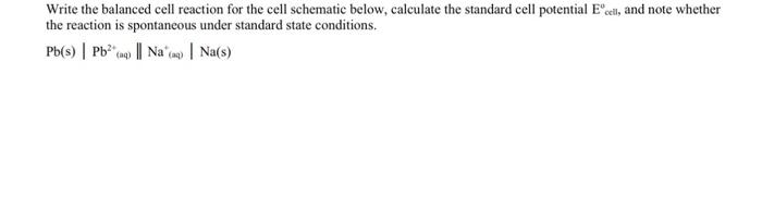 Solved Write the balanced cell reaction for the cell | Chegg.com