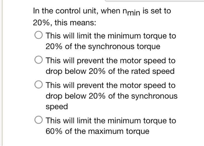 Solved In the control unit, when nmin is set to 20%, this | Chegg.com