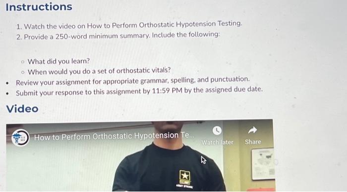 Instructions 1. Watch the video on How to Perform | Chegg.com