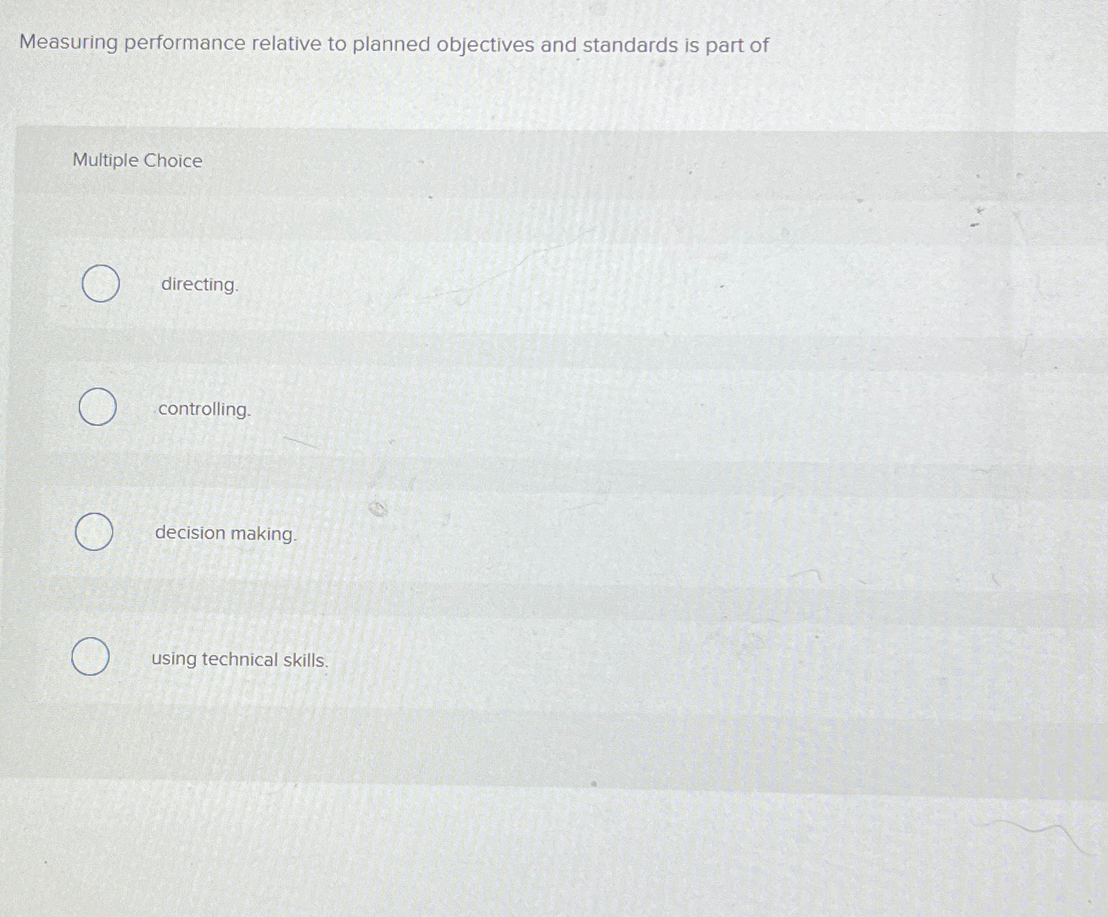 Solved Measuring performance relative to planned objectives | Chegg.com