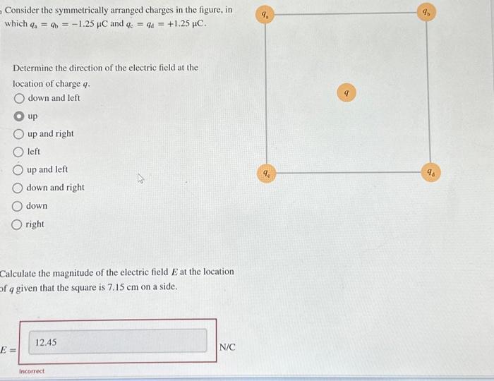 Solved Consider the symmetrically arranged charges in the | Chegg.com