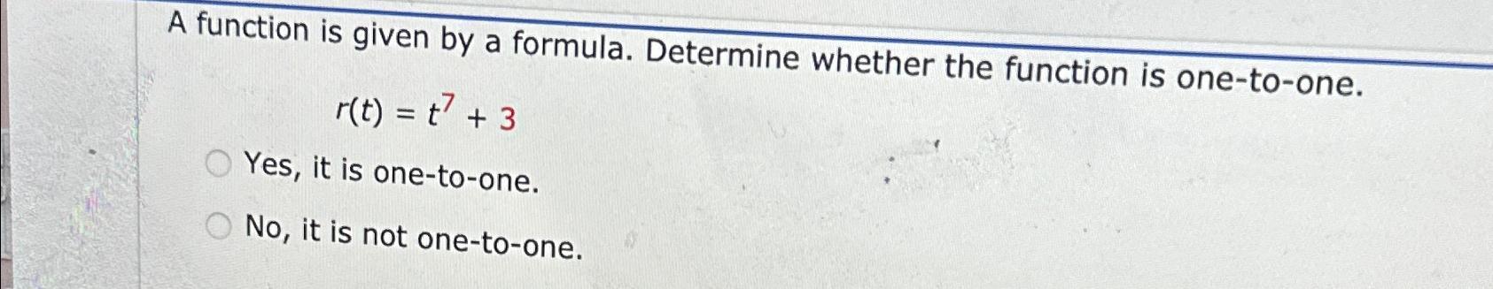 Solved A function is given by a formula. Determine whether | Chegg.com