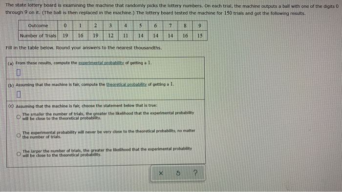 Solved The state lottery board is examining the machine that | Chegg.com