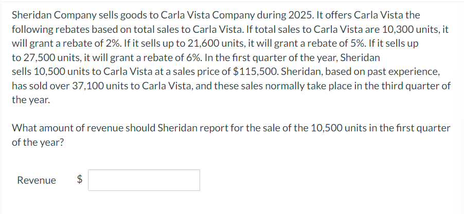 Solved Sheridan Company sells goods to Carla Vista Company | Chegg.com