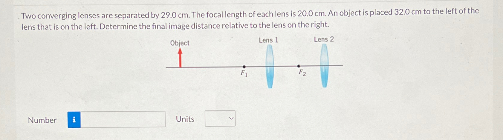 Solved Two converging lenses are separated by 29.0cm. ﻿The | Chegg.com