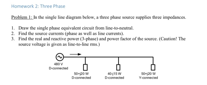 Solved Homework 2: Three Phase Problem 1: In the single line | Chegg.com