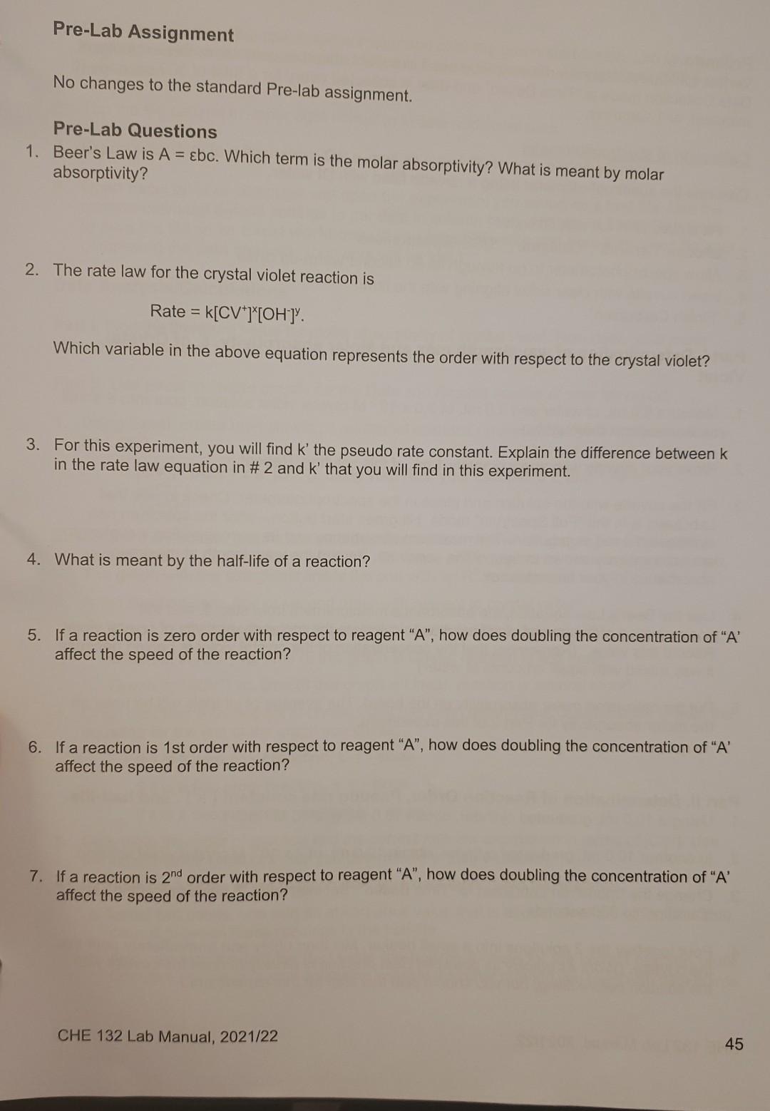 Solved Pre-Lab Assignment No changes to the standard Pre-lab | Chegg.com