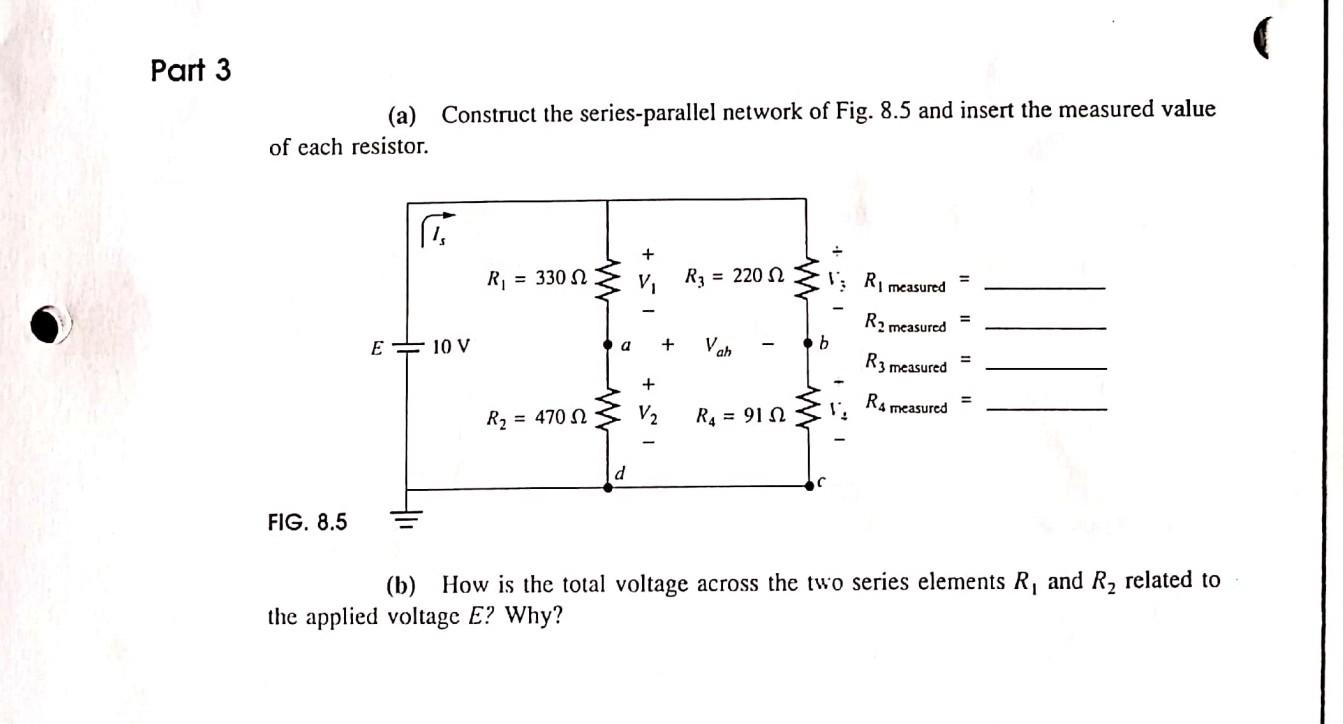 Solved Part 3 (a) Construct the series-parallel network of | Chegg.com