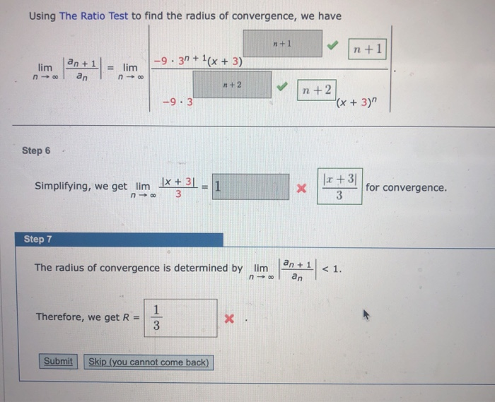 Solved Using The Ratio Test to find the radius of | Chegg.com
