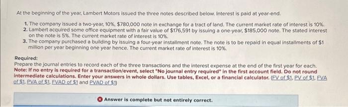 Solved At the beginning of the year, Lambert Motors issued | Chegg.com