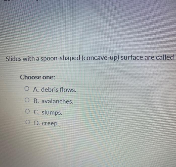 Solved Slides with a spoon-shaped (concave-up) surface are | Chegg.com
