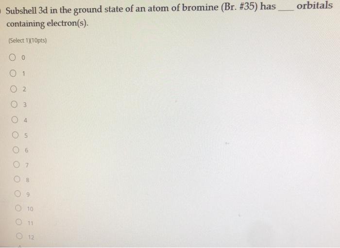 Solved orbitals Subshell 3d in the ground state of an atom | Chegg.com