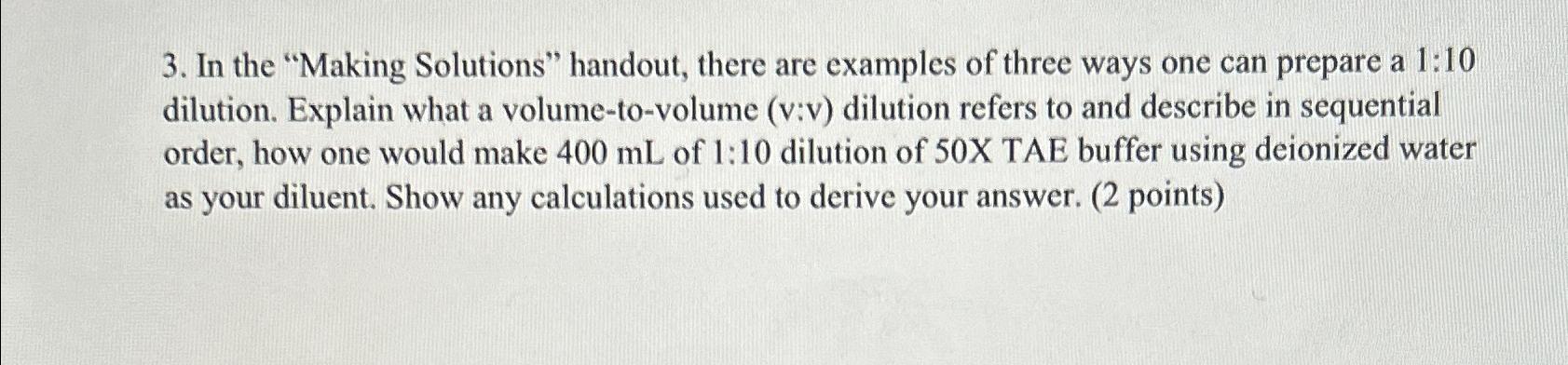 Solved In the "Making Solutions" handout, there are examples | Chegg.com