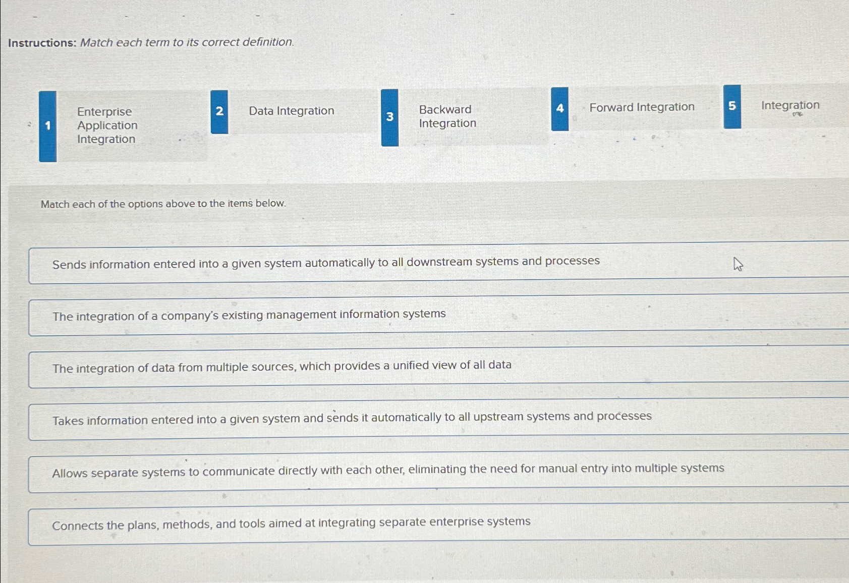 Solved Instructions: Match each term to its correct | Chegg.com