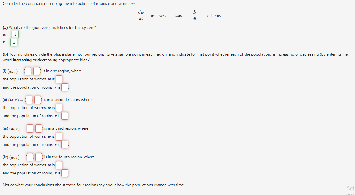 Solved Consider the equations describing the interactions of | Chegg.com
