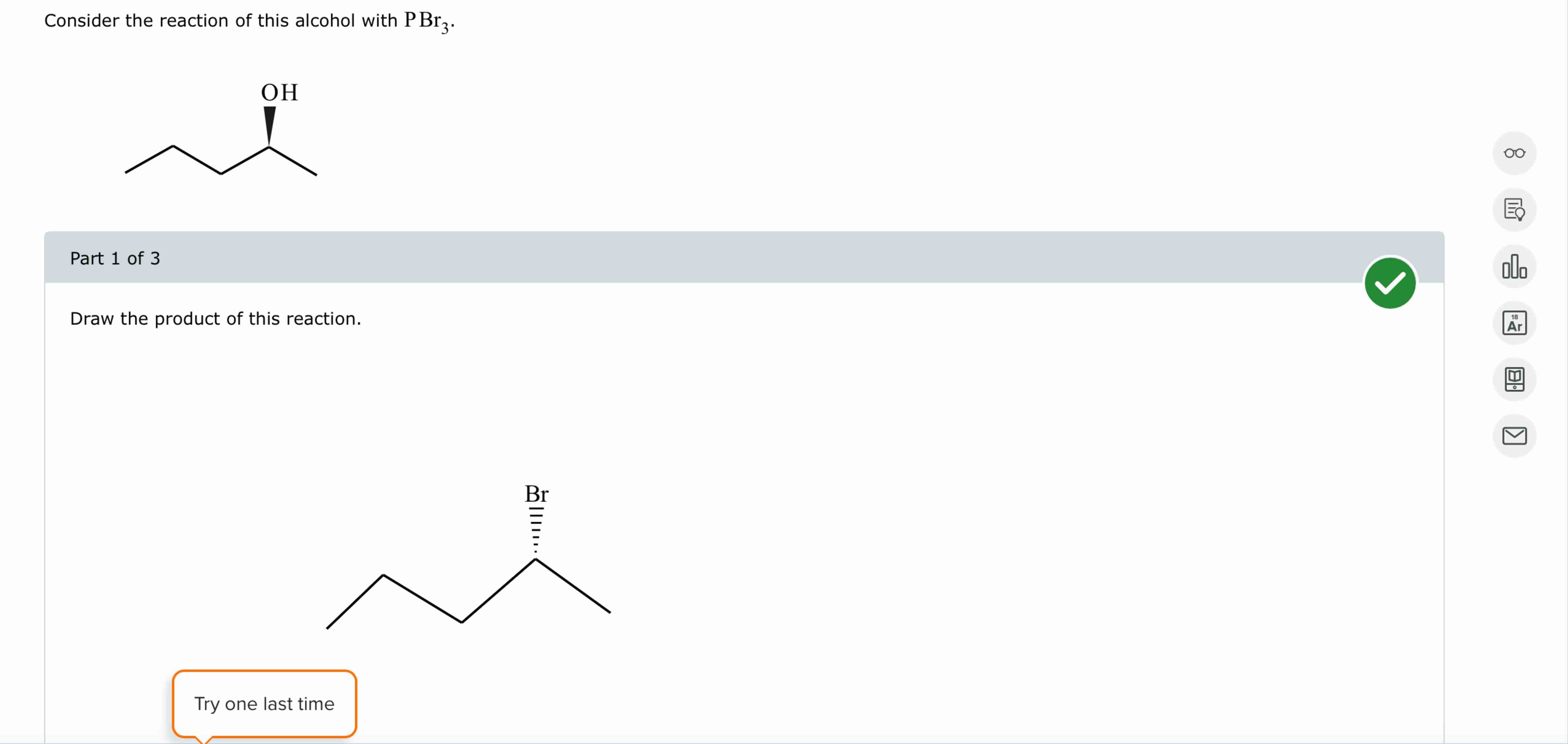 Solved Consider the reaction of ﻿this alcohol with PBr3.Part | Chegg.com
