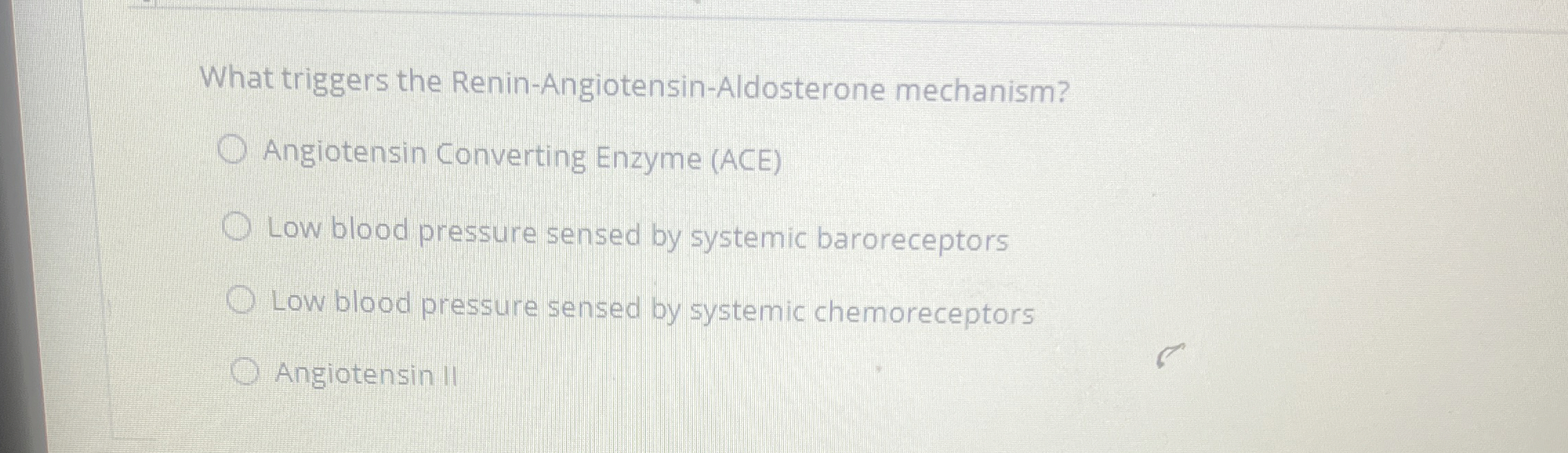 Solved What triggers the Renin-Angiotensin-Aldosterone | Chegg.com
