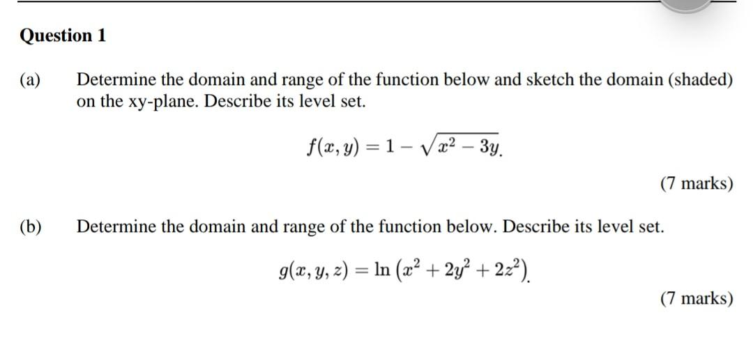 Solved (a) Determine the domain and range of the function | Chegg.com