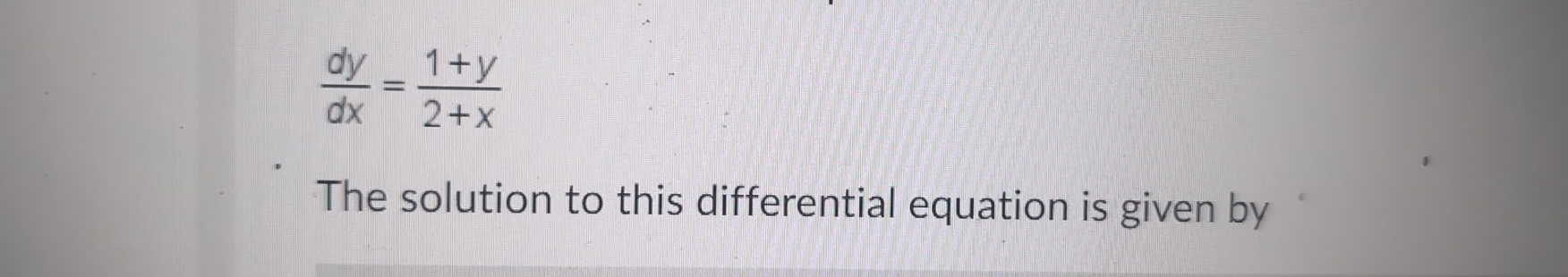 Solved dydx=1+y2+xThe solution to this differential equation | Chegg.com