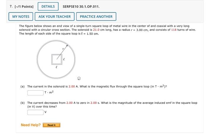 Solved The figure below shows an end view of a single-turn | Chegg.com