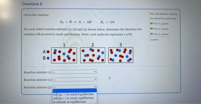 Solved For each initial mixture (1),(2), and (3) shown | Chegg.com
