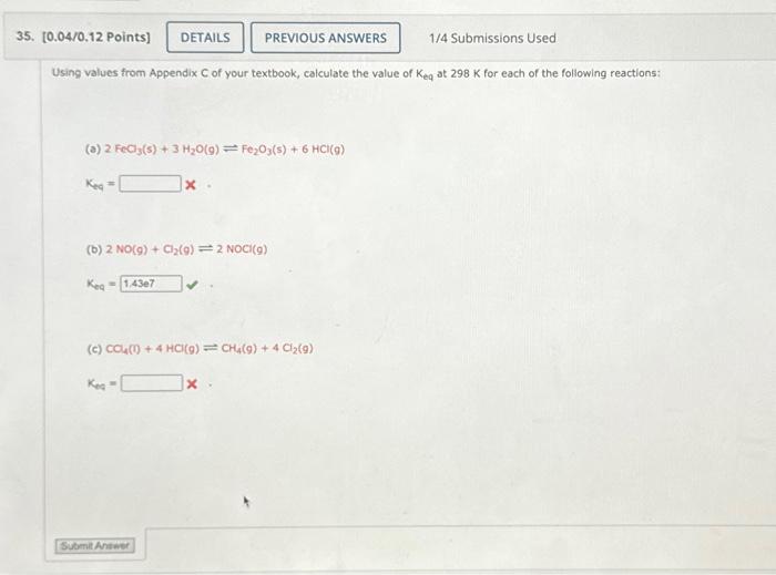 Solved Using values from Appendix C of your textbook, | Chegg.com