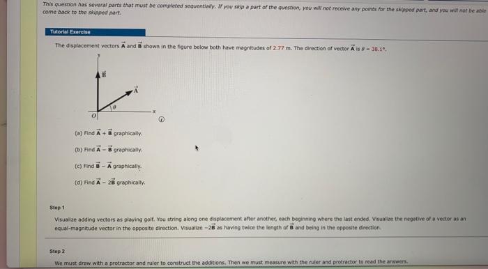 Solved To find these vectors graphically, we draw each set | Chegg.com