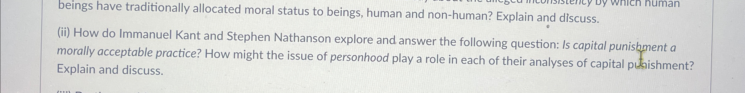 Solved (ii) ﻿How do Immanuel Kant and Stephen Nathanson | Chegg.com