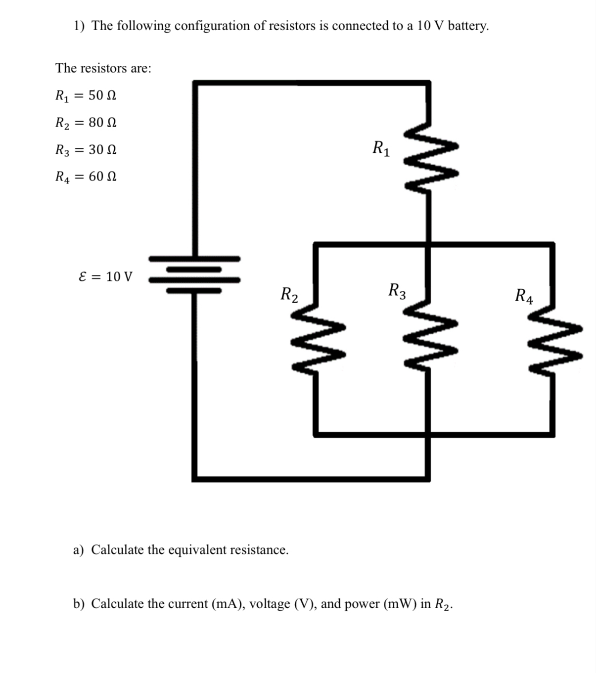 Solved The following configuration of resistors is connected | Chegg.com