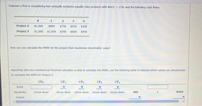 Solved 1. Modified internal rate of return (Calculator | Chegg.com