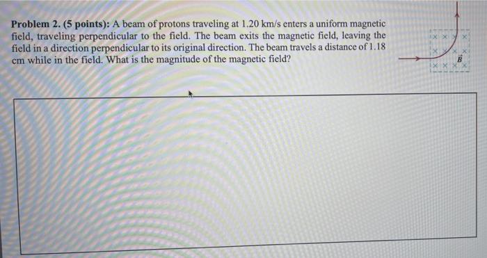 Solved Problem 2. (5 points): A beam of protons traveling at | Chegg.com
