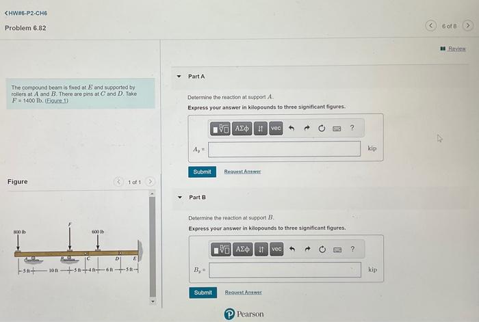 Solved The compound beam is fixed at E and supported by | Chegg.com