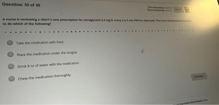 Solved to ato which of the following t Take the medication | Chegg.com