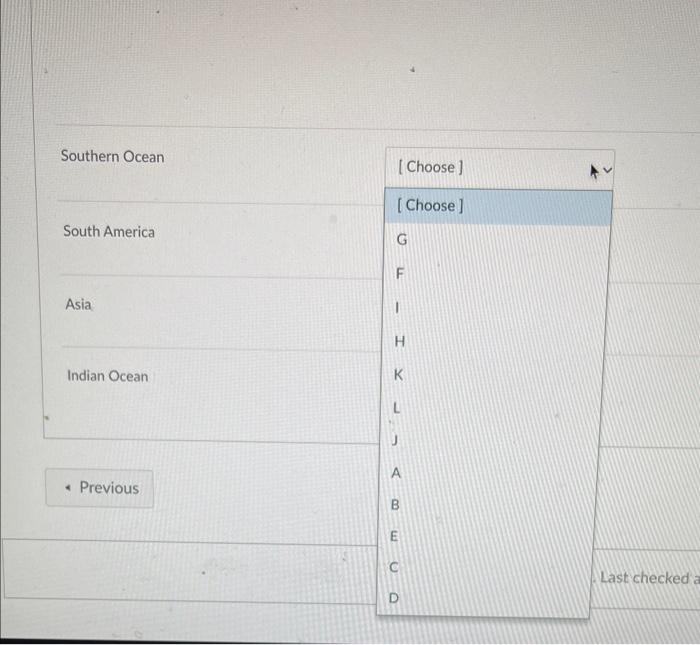 Solved Match the locations to the letters on the map | Chegg.com