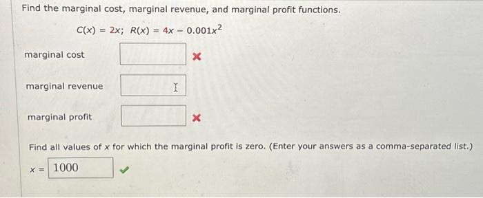 Solved Find the marginal cost, marginal revenue, and | Chegg.com