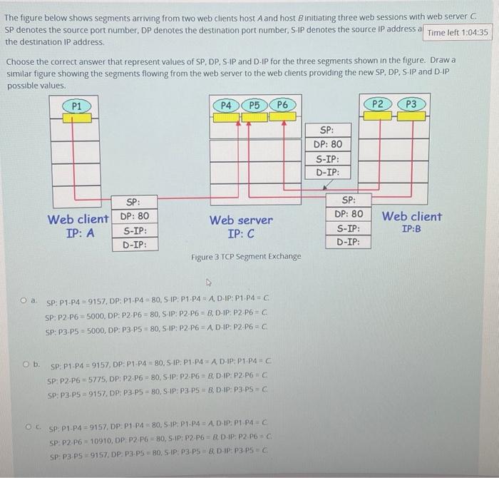 Solved The figure below shows segments arriving from two web | Chegg.com