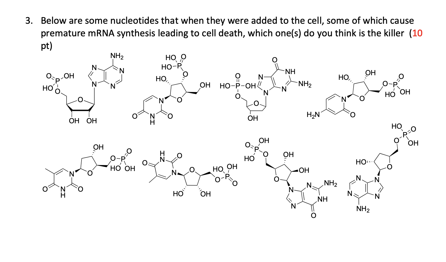 Solved 3. ﻿Below are some nucleotides that when they were | Chegg.com