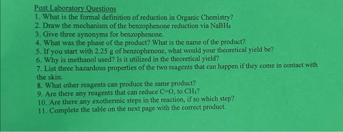 Solved Post Laboratory Questions 1. What is the formal | Chegg.com