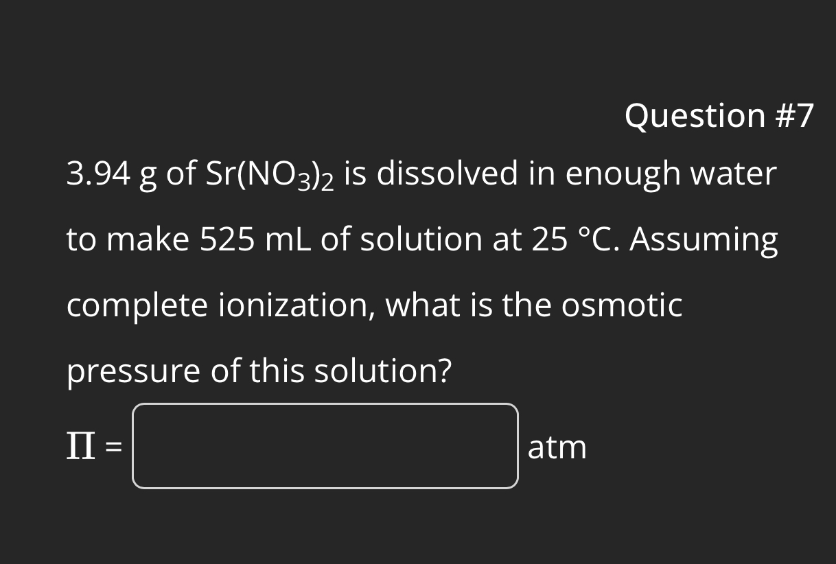 Solved Question #73.94g ﻿of Sr(NO3)2 ﻿is dissolved in enough | Chegg.com