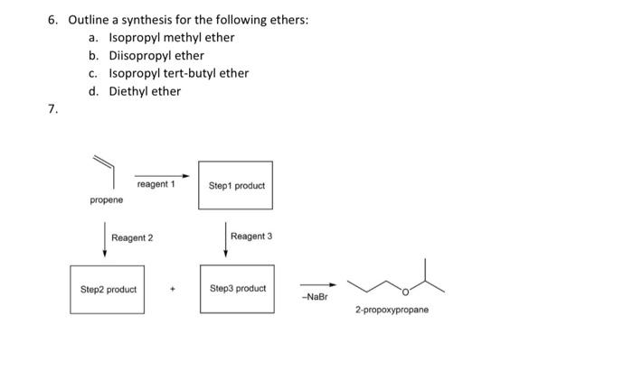 Solved 6. Outline a synthesis for the following ethers: a. | Chegg.com