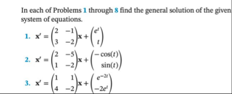 Solved In each of Problems 1 ﻿through 8 ﻿find the general | Chegg.com