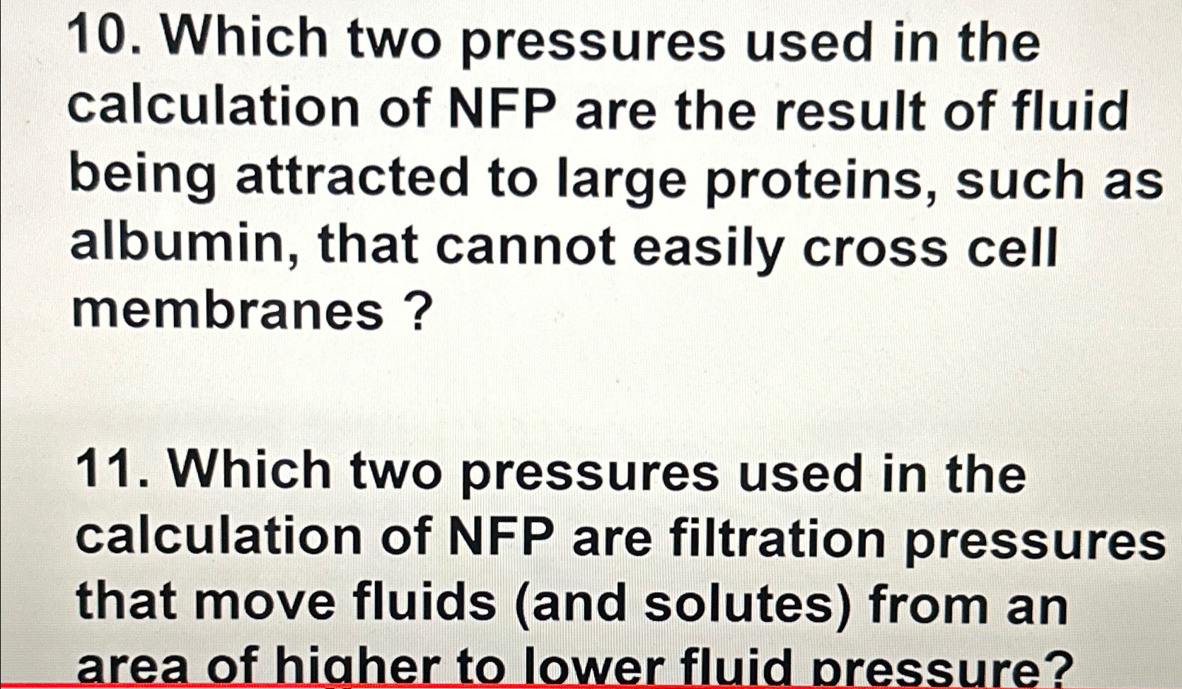 Solved Which two pressures used in the calculation of NFP | Chegg.com