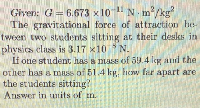 Solved 2 Given: G = 6.673 x 10-11 N.mº/kg? 2 The | Chegg.com