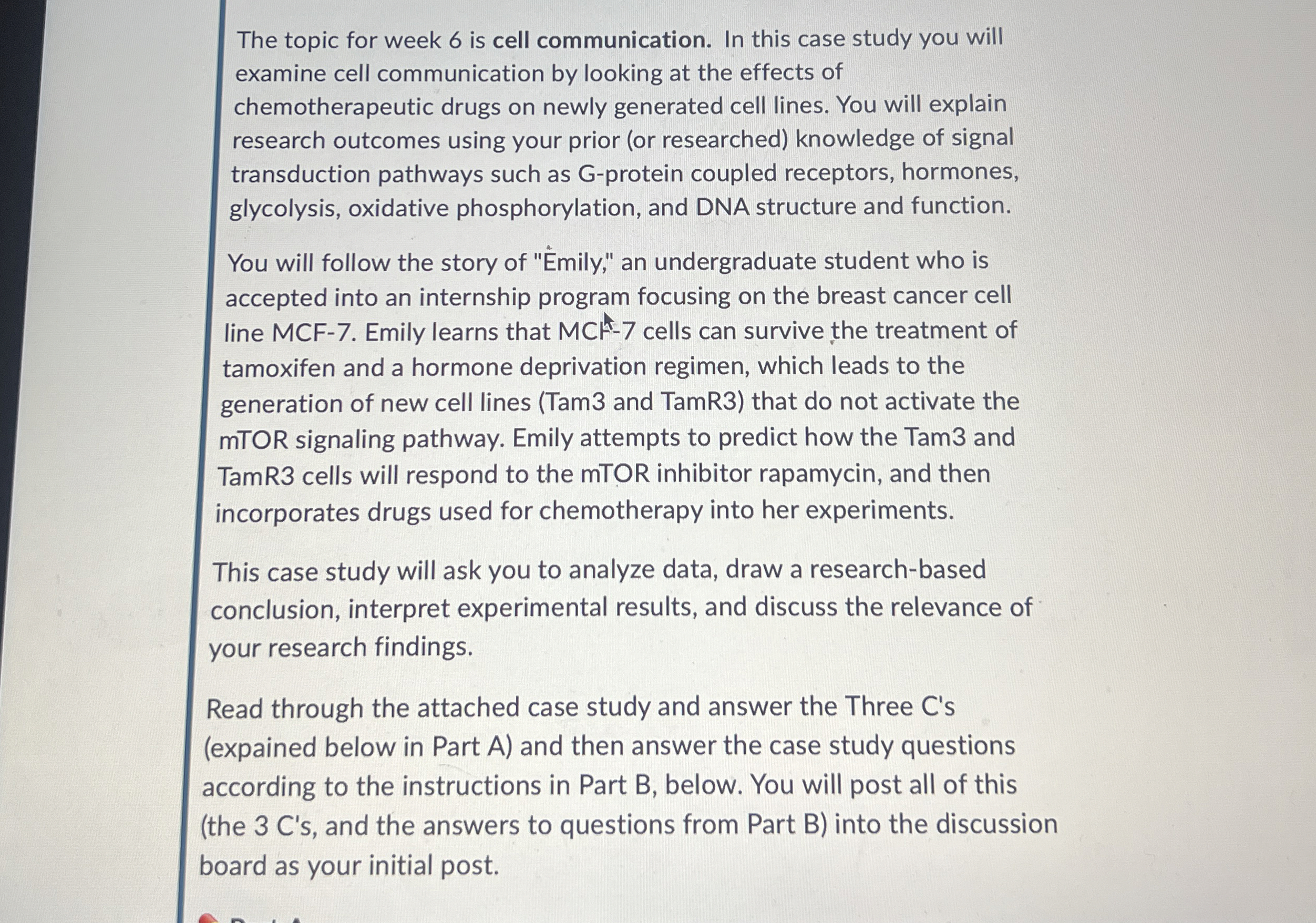 Solved The topic for week 6 ﻿is cell communication. In this | Chegg.com
