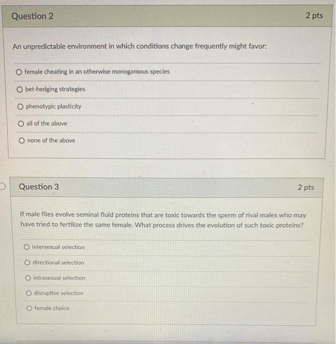 Solved An unpredictable environment in which conditions | Chegg.com