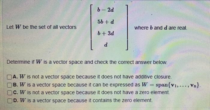 Solved 11 12 Let W be the subset of R4 consisting of all | Chegg.com