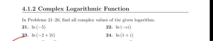 Solved In Problems 21-26, find all complex values of the | Chegg.com